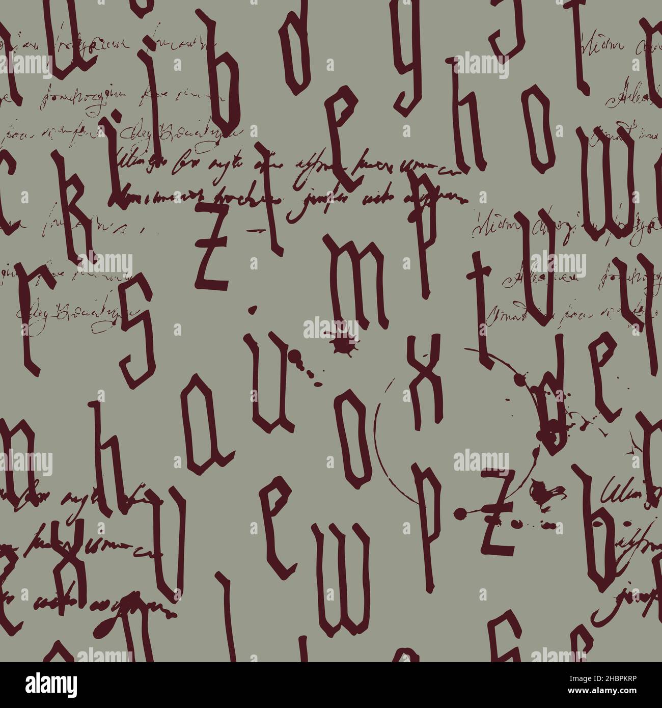 Pattern seamless Gothic style alphabet calligraphy, lettering ...