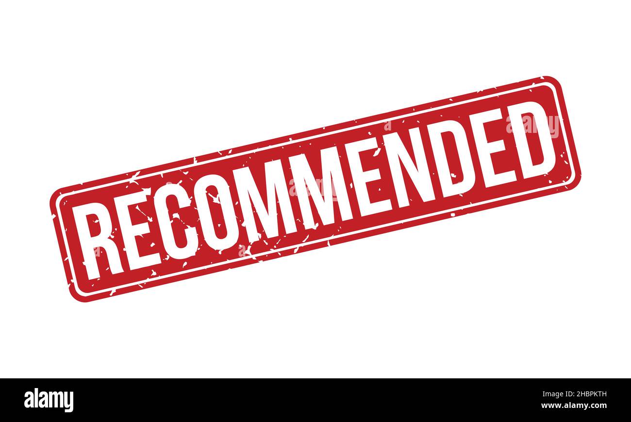 Recommended Rubber Stamp. Red Recommended Rubber Grunge Stamp Seal ...