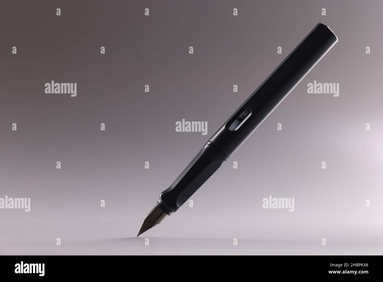 Black feather pen, sharp tip, tool for writing, refill ink container ...