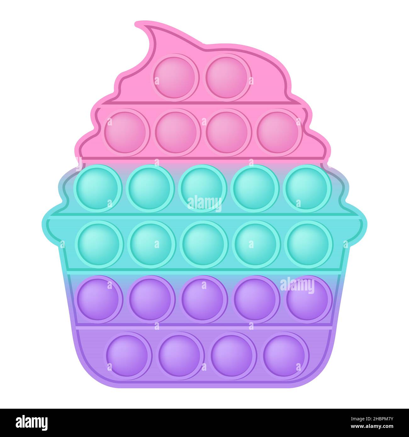 Popit figure cupcake as a fashionable silicon fidget toys. Addictive ...