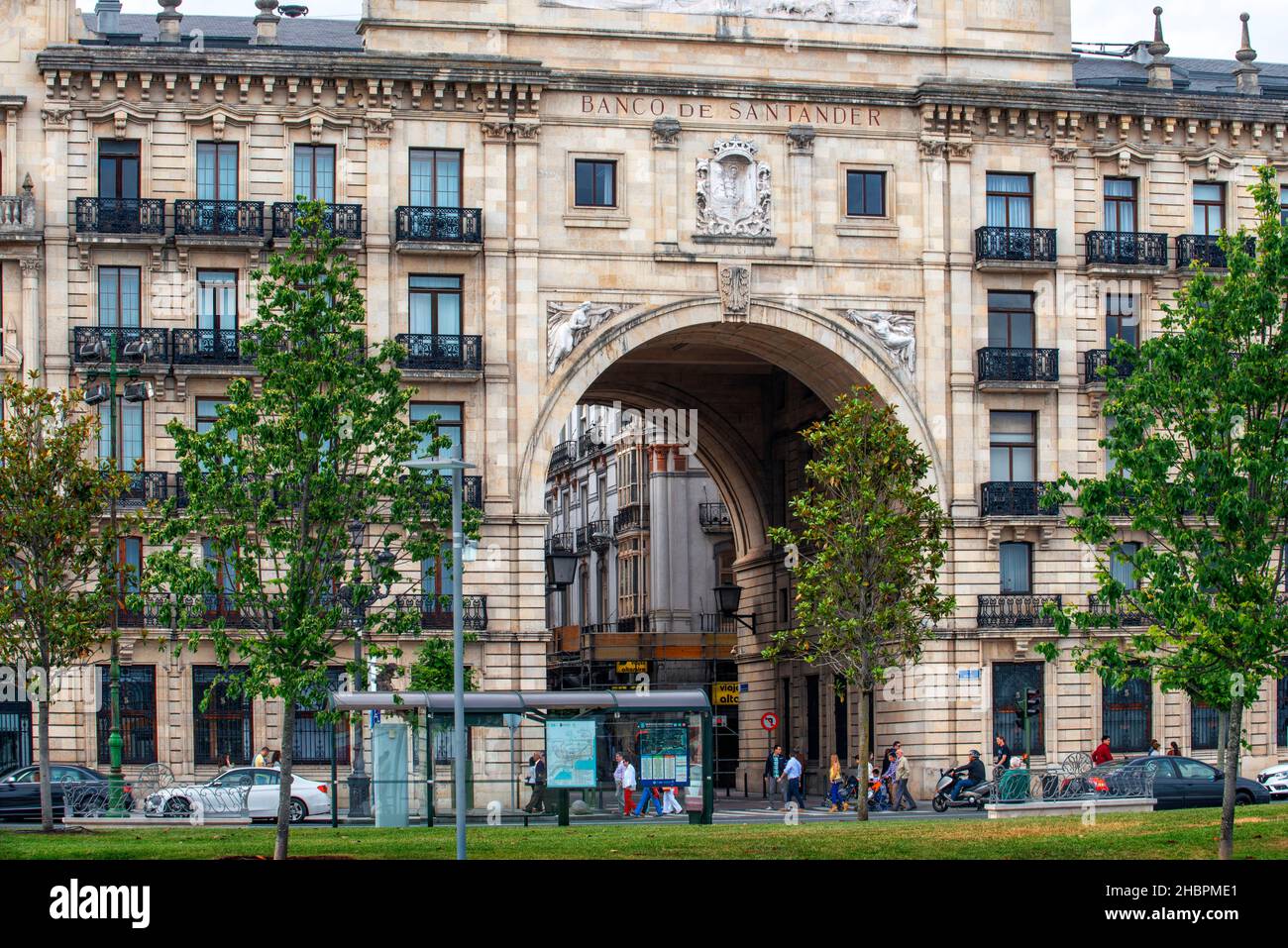 Cityscape. Santander bank headquarters. Santander, Cantabrian Sea ...