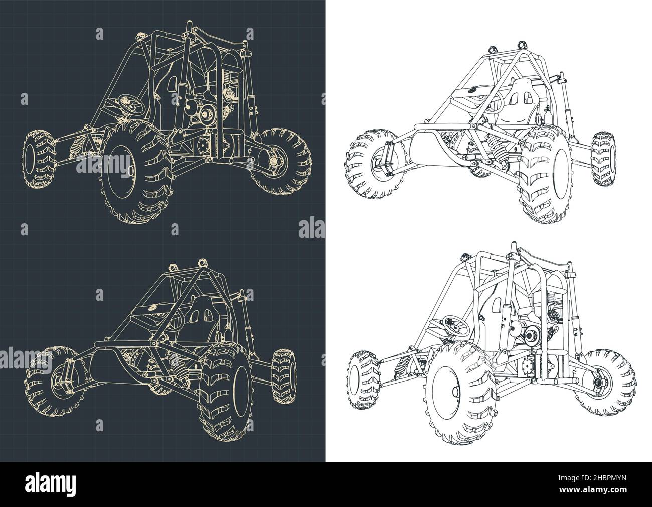 Stylized vector illustration of drawings of buggy Stock Vector Image ...