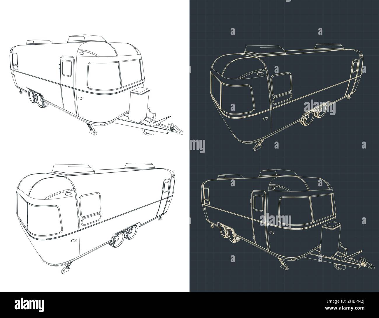 Old camper trailer Stock Vector Images - Alamy