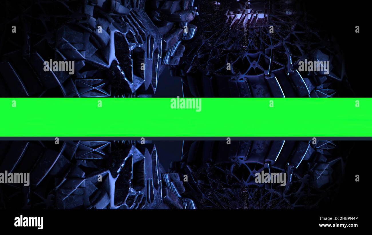 3d illustration - sci fi door opening on green screen Stock Photo - Alamy