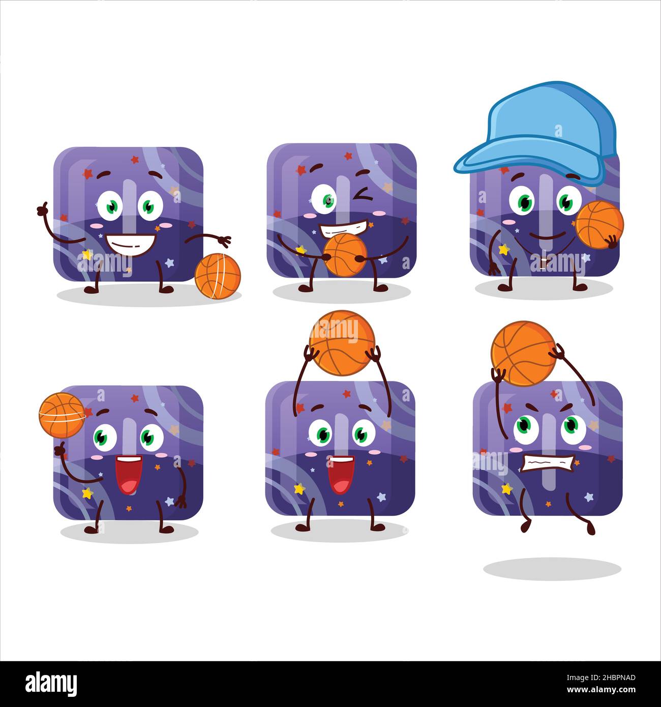 Talented purple gummy candy I cartoon character as a basketball athlete ...