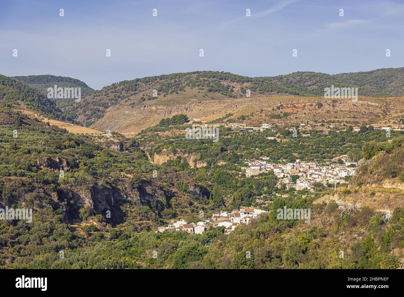 The lower and the upper part of Albunelas in the Lecrin Valley Stock ...