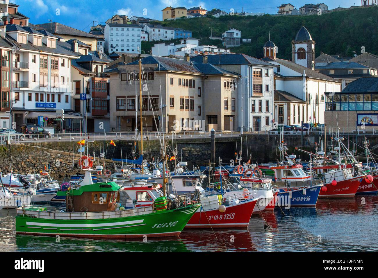 Luarca, seaside town, fishing boats, fishing port, Camino de la Costa ...