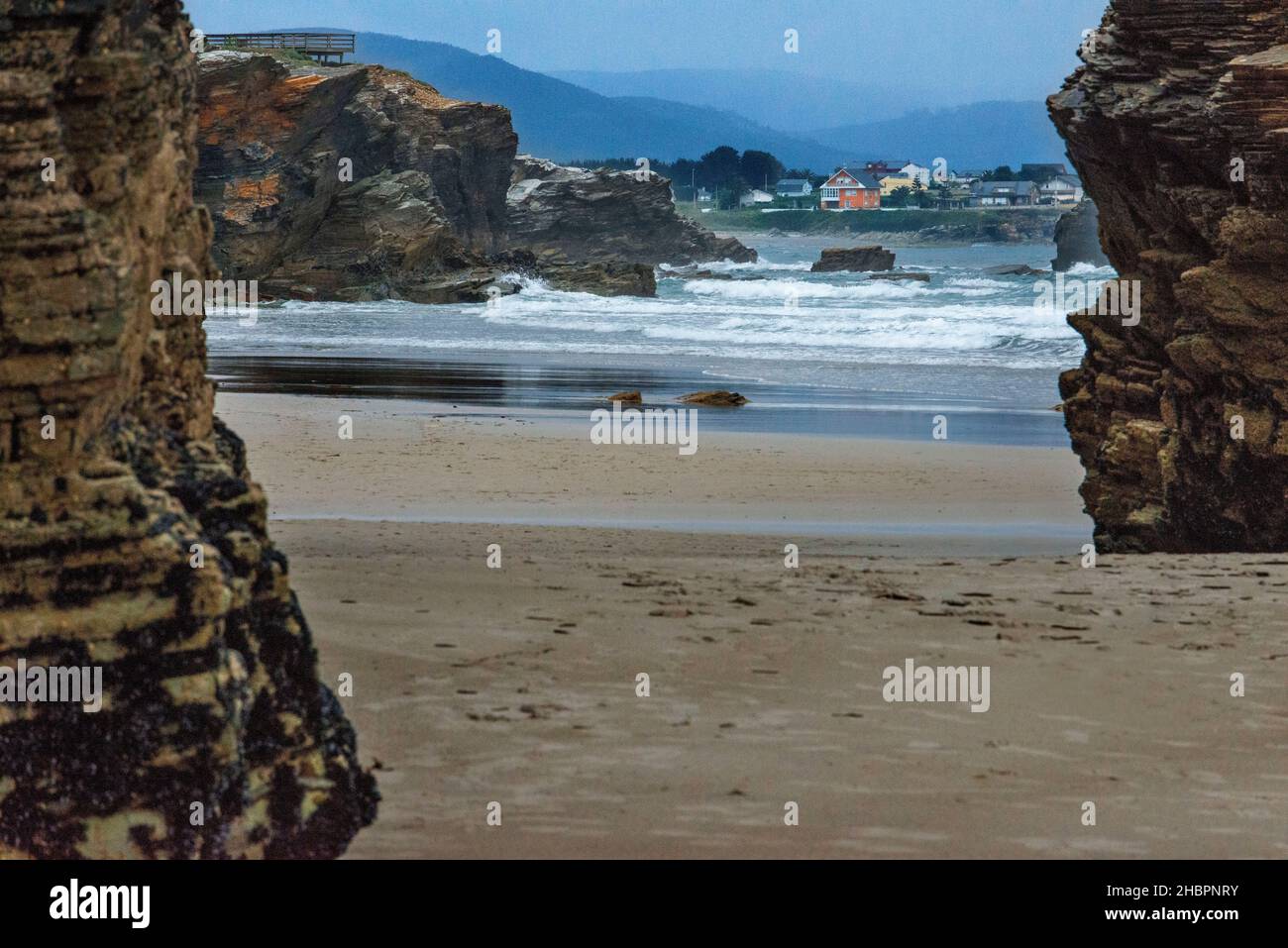 As Catedrais or Las Catedrales Beach by sunset, in Ribadeo, Lugo ...