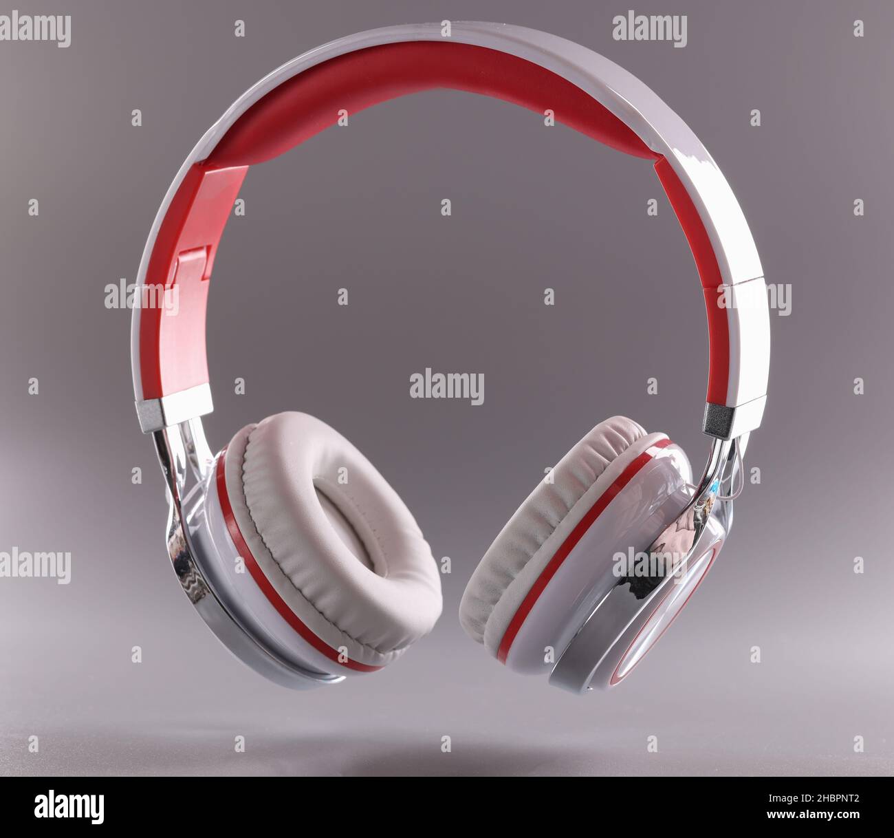 High quality headphones in red and white colour combination Stock Photo ...