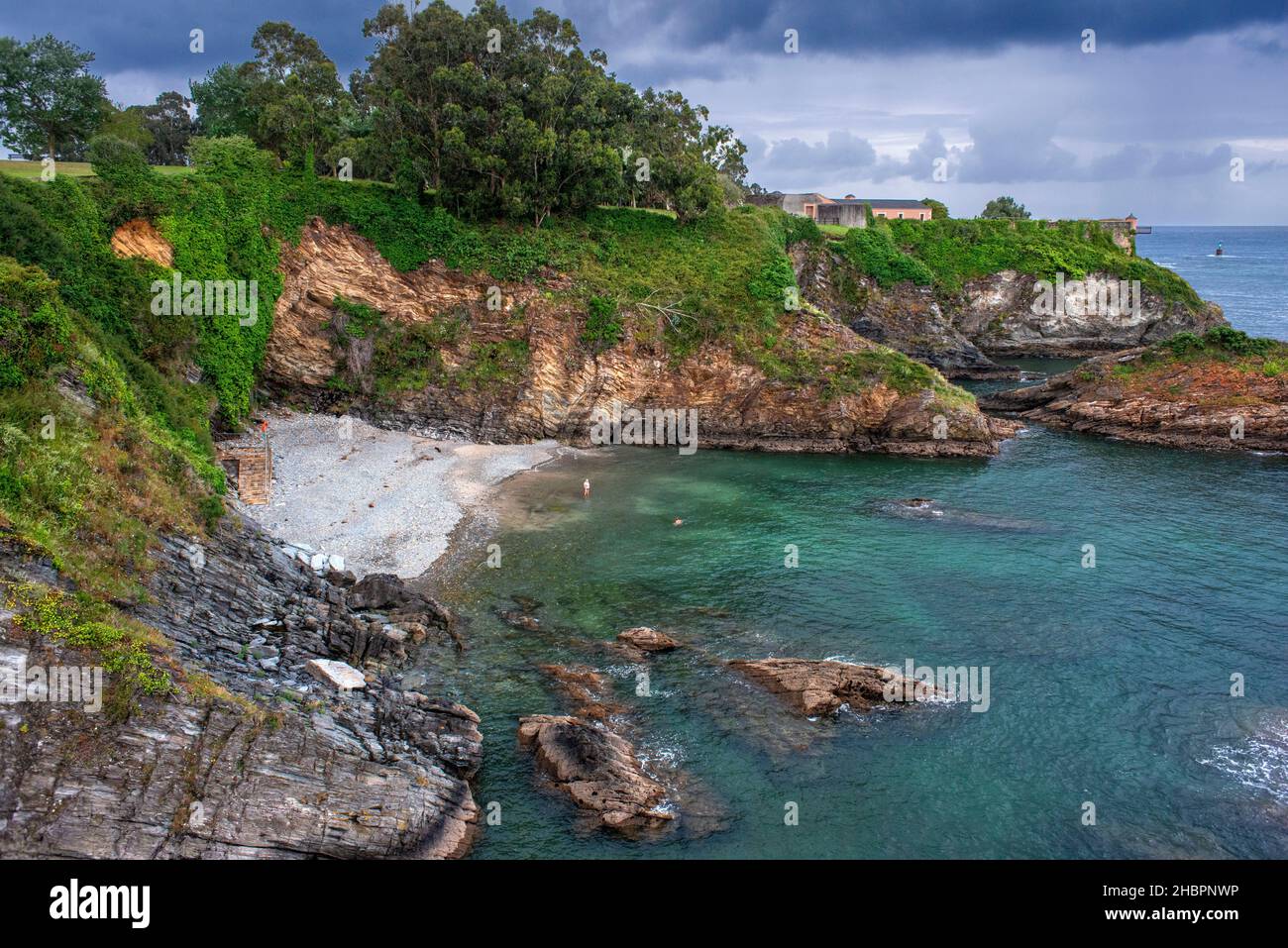 Playa del Cargadoiro beach in Ribadeo, Lugo. Galicia, Spain Stock Photo ...