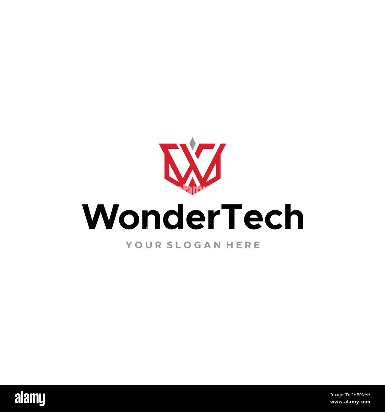 modern design initial W Wonder Tech logo design Stock Vector Image ...