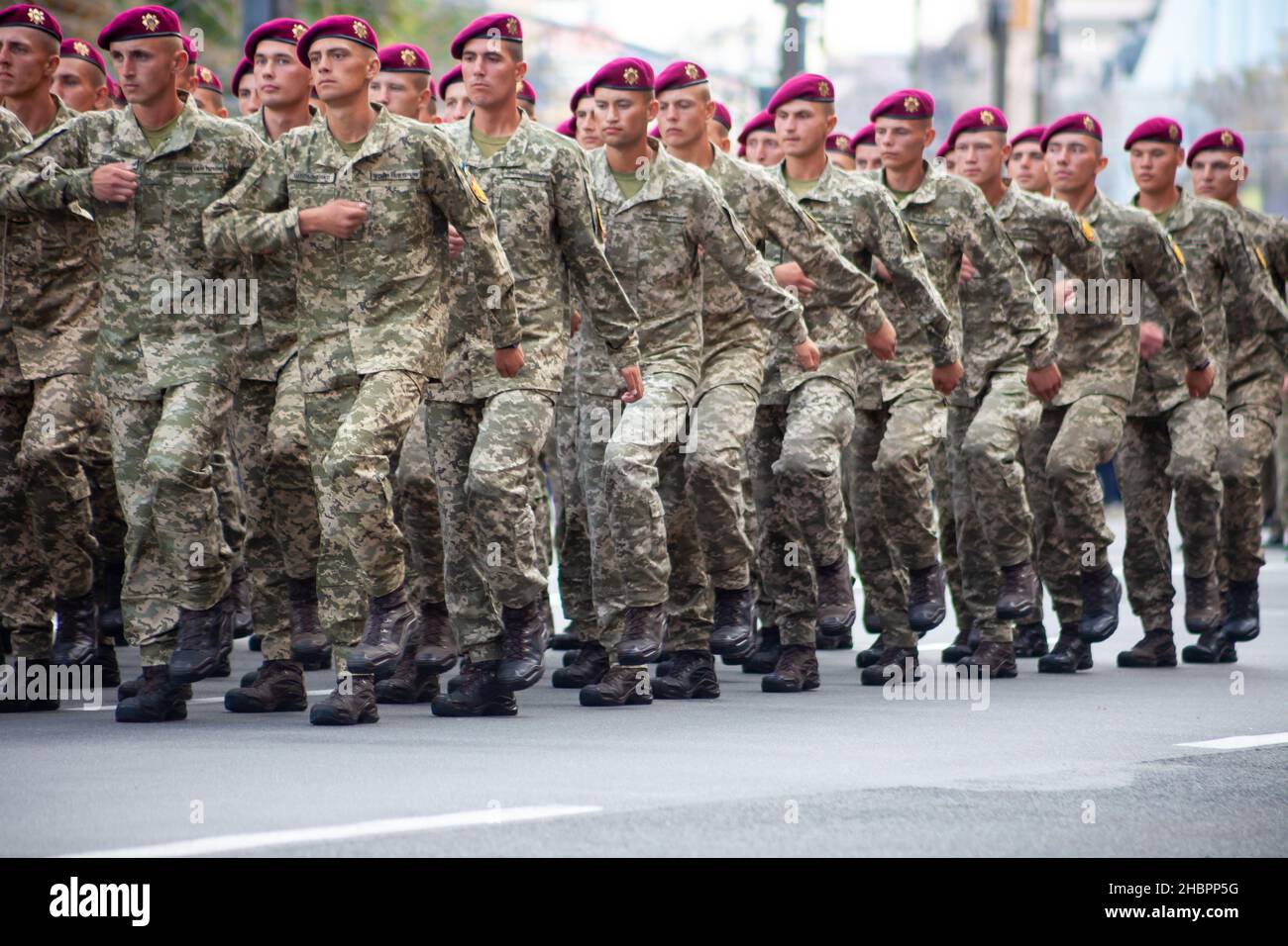 Ukraine, Kyiv - August 18, 2021: Airborne forces. Ukrainian military ...