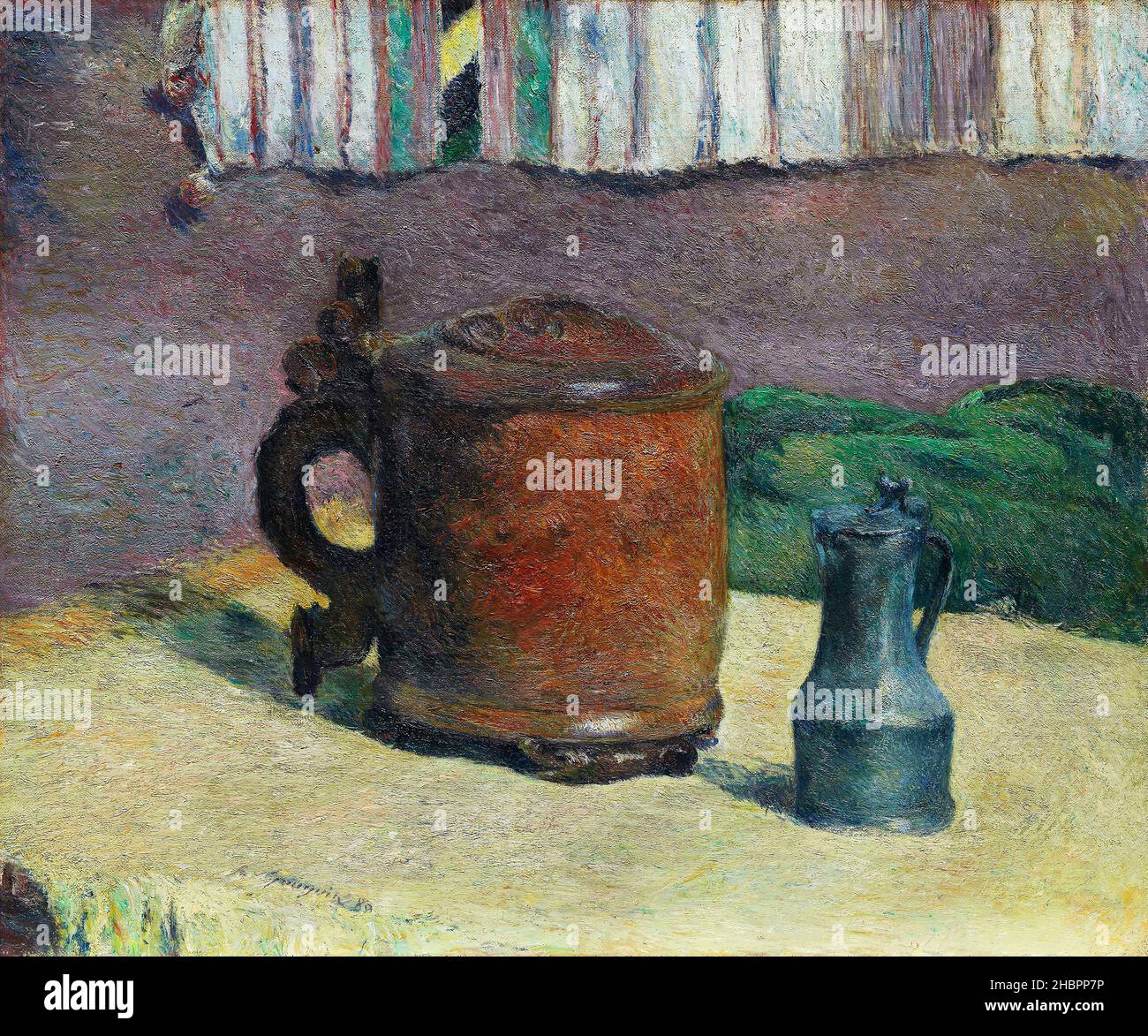 Still Life: Wood Tankard and Metal Pitcher (1880) by Paul Gauguin Stock ...