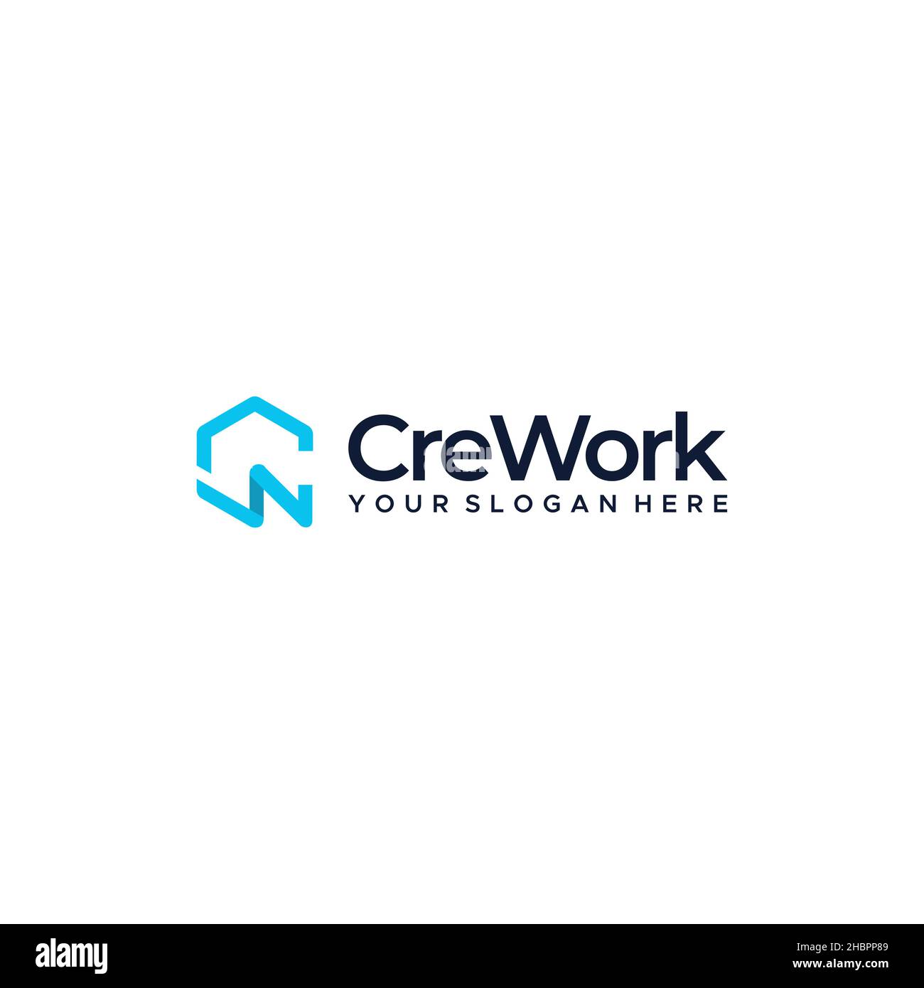flat letter mark CRE WORK blue logo design Stock Vector Image & Art - Alamy