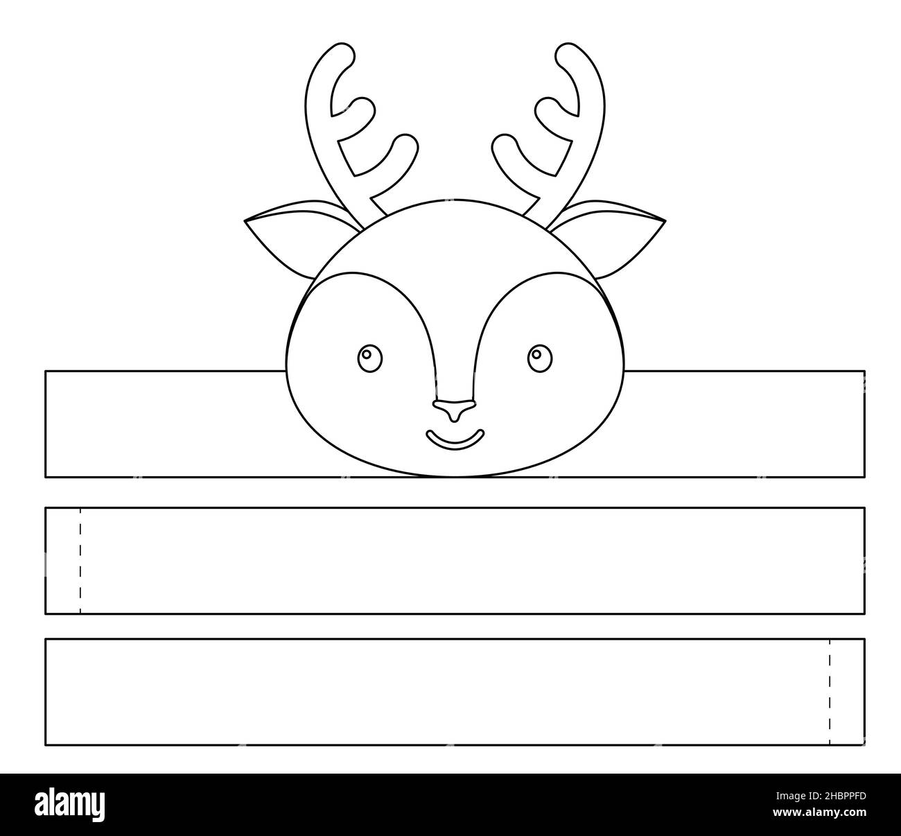 Printable deer paper crown. Diy cut party ribbon template for birthday ...