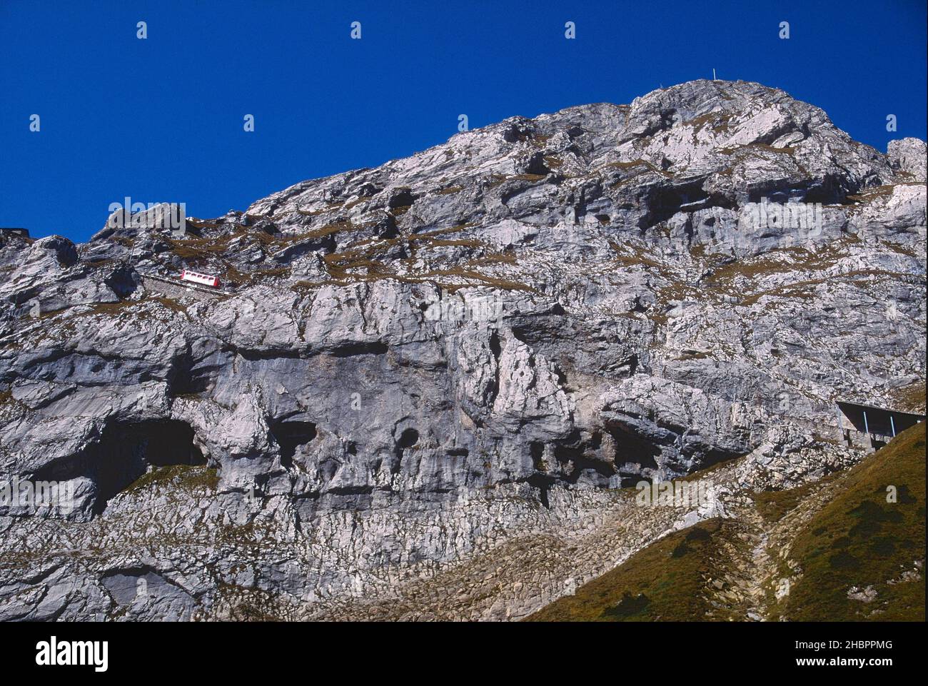 Pilatus, Berg, Felswände, Bergbahn, Alpen, Kantone Ob- und Nidwalden ...