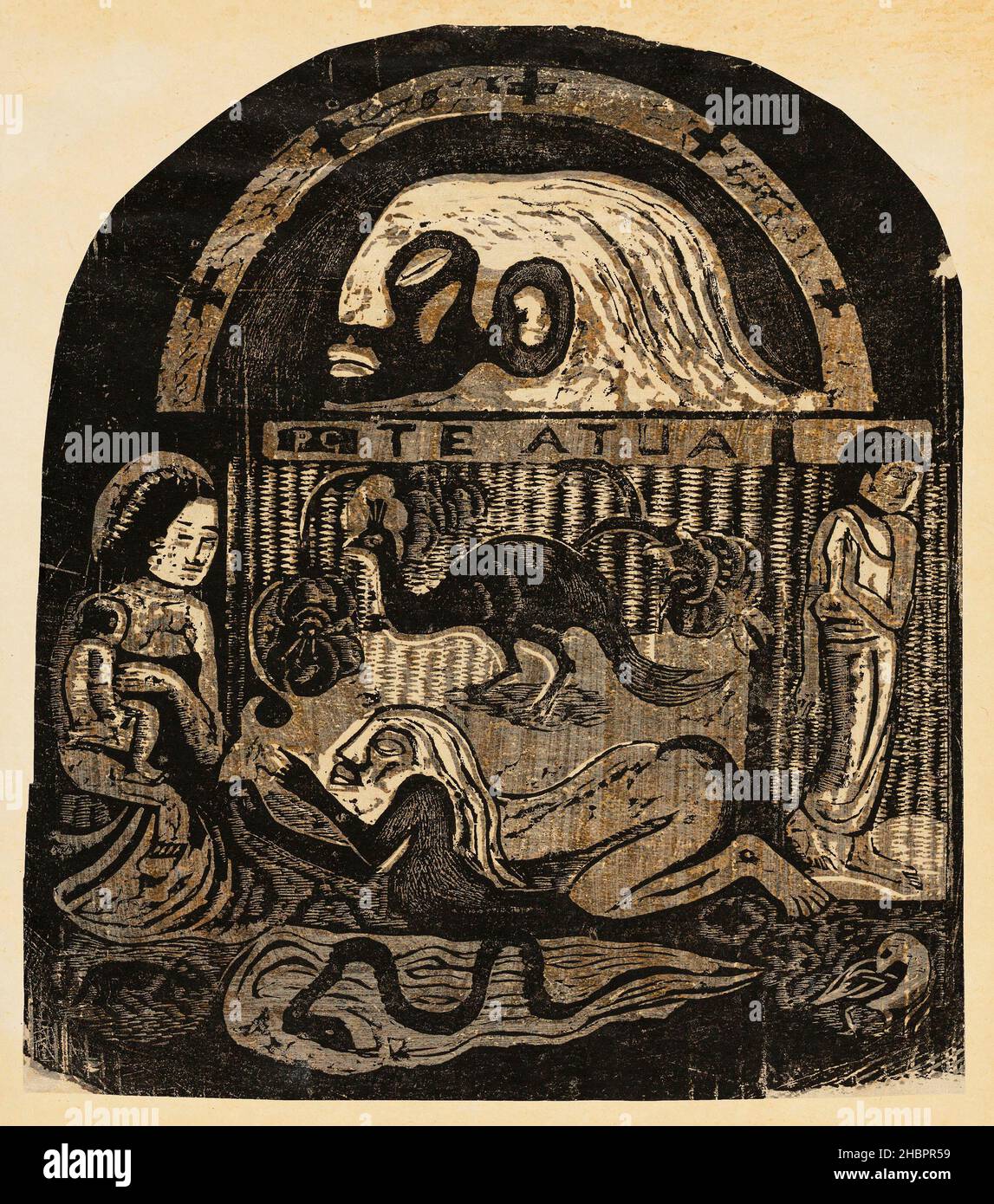 The God (Te atua), from the Suite of Late Wood-Block Prints (ca. 1898 ...