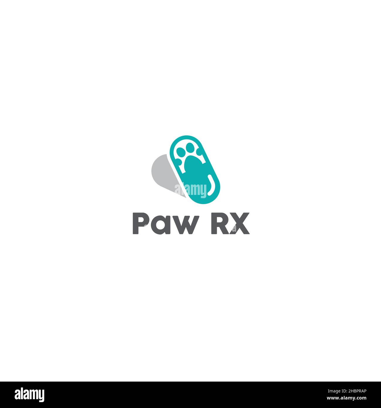 Minimalist flat design Paw RX touch logo design Stock Vector Image ...