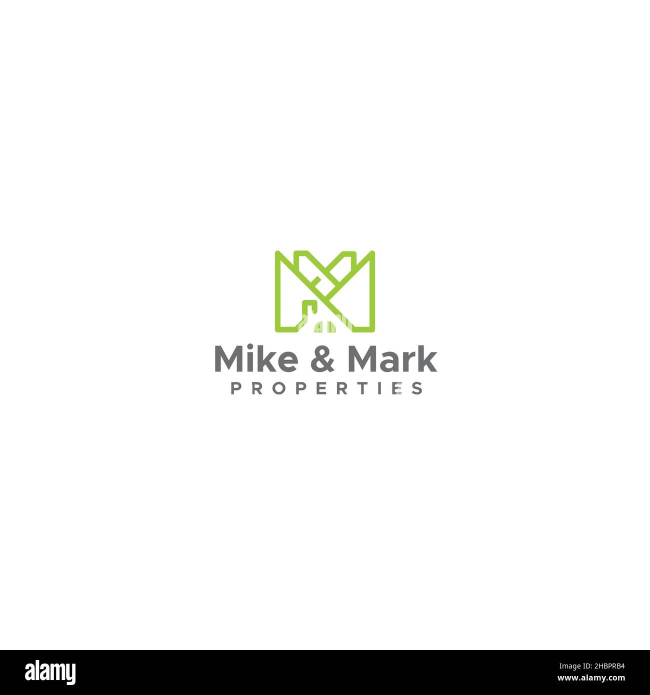 Minimalist Mike and Mark Properties logo design Stock Vector Image ...