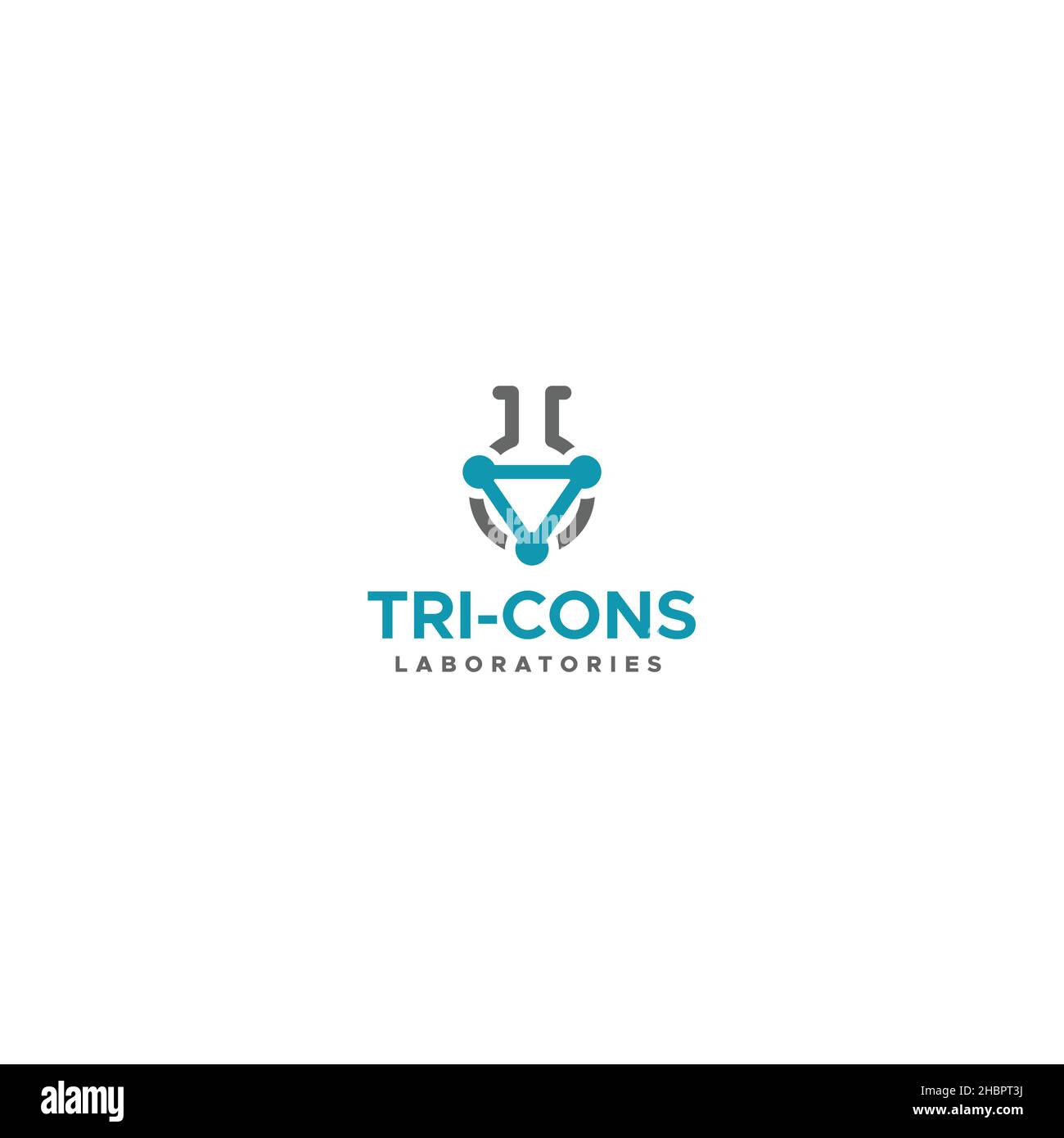 Minimalist flat Tri Cons Laboratories logo design Stock Vector Image ...