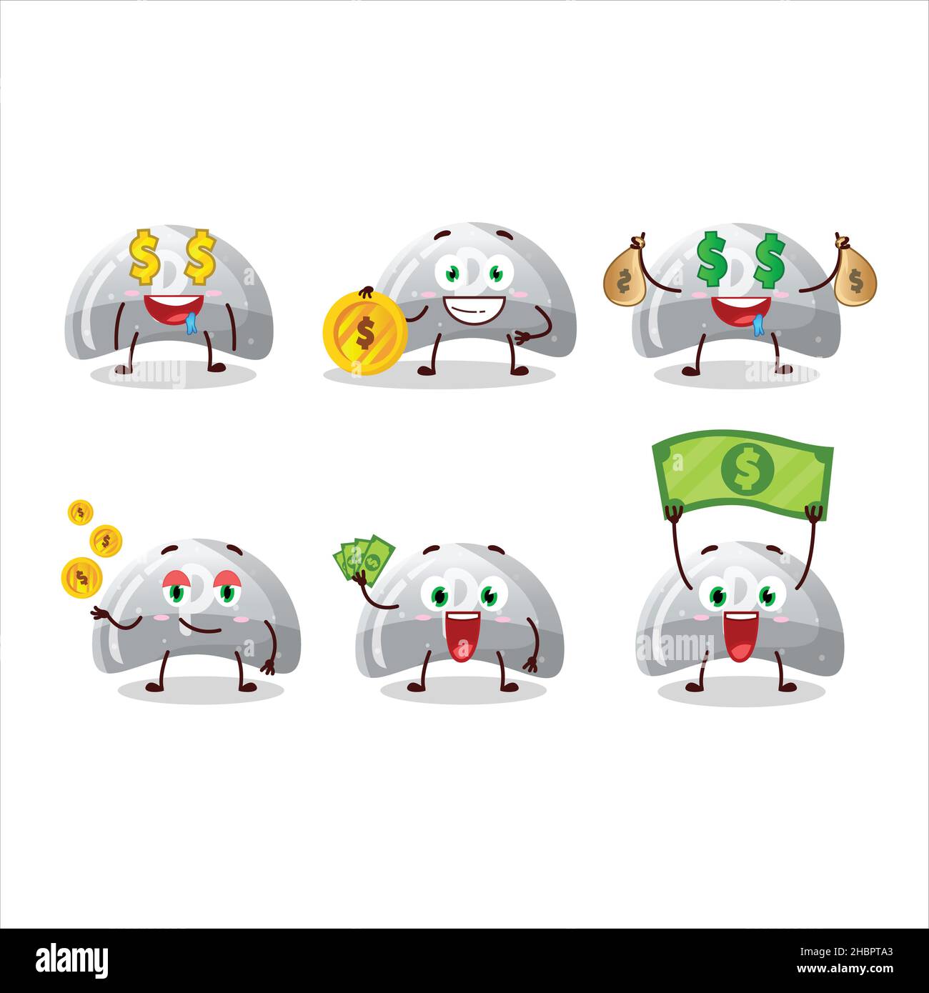 Curve white gummy candy cartoon character with cute emoticon bring ...