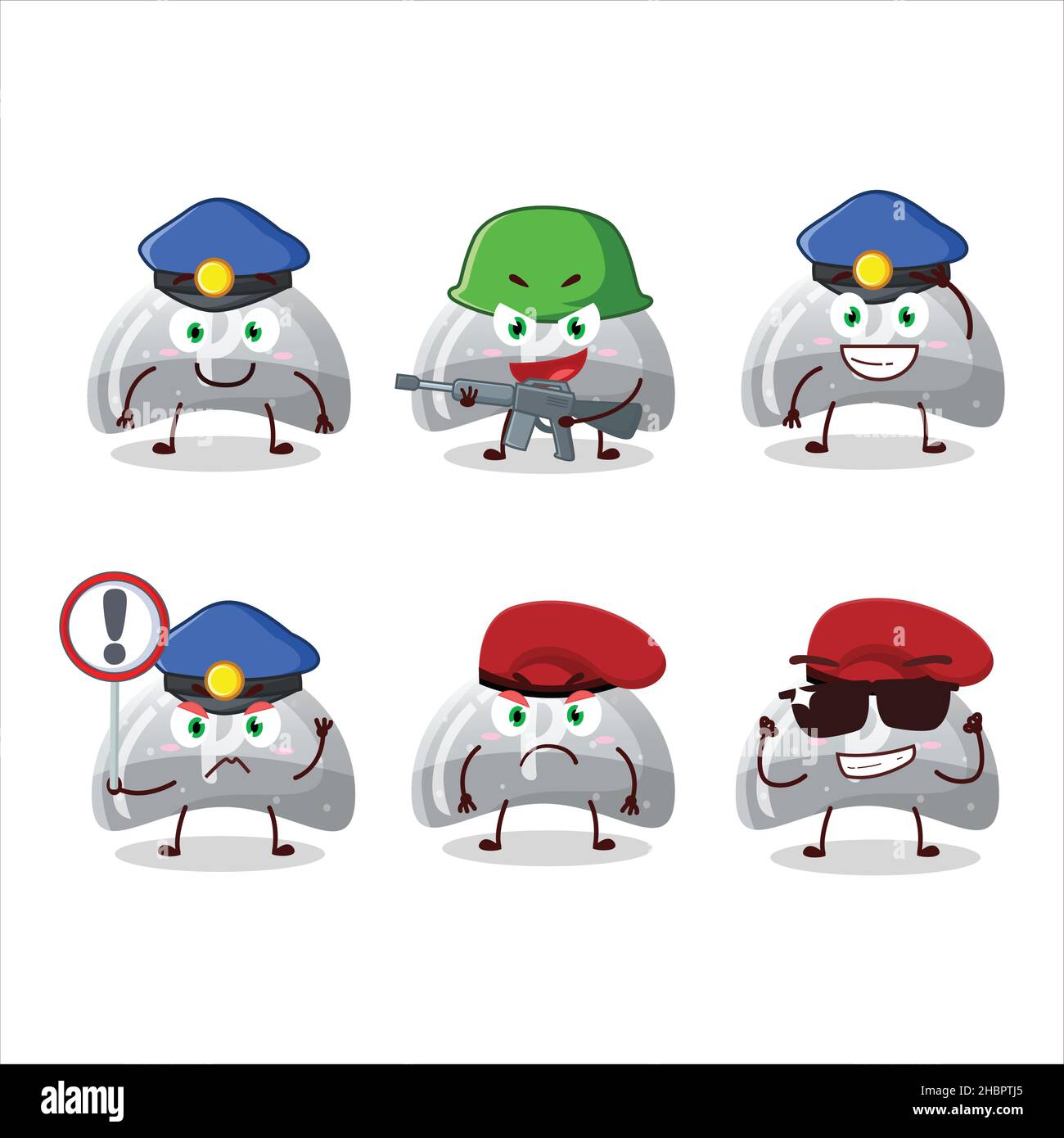A dedicated Police officer of curve white gummy candy mascot design ...