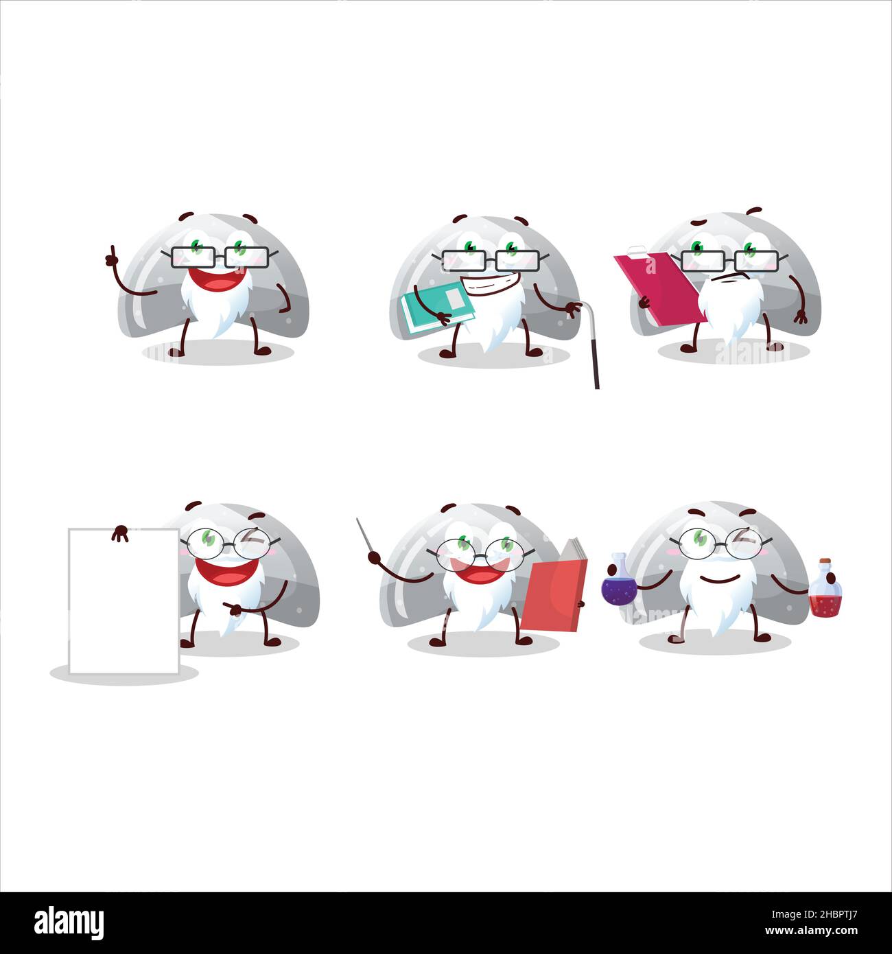 Professor curve white gummy candy academic cartoon character working on ...