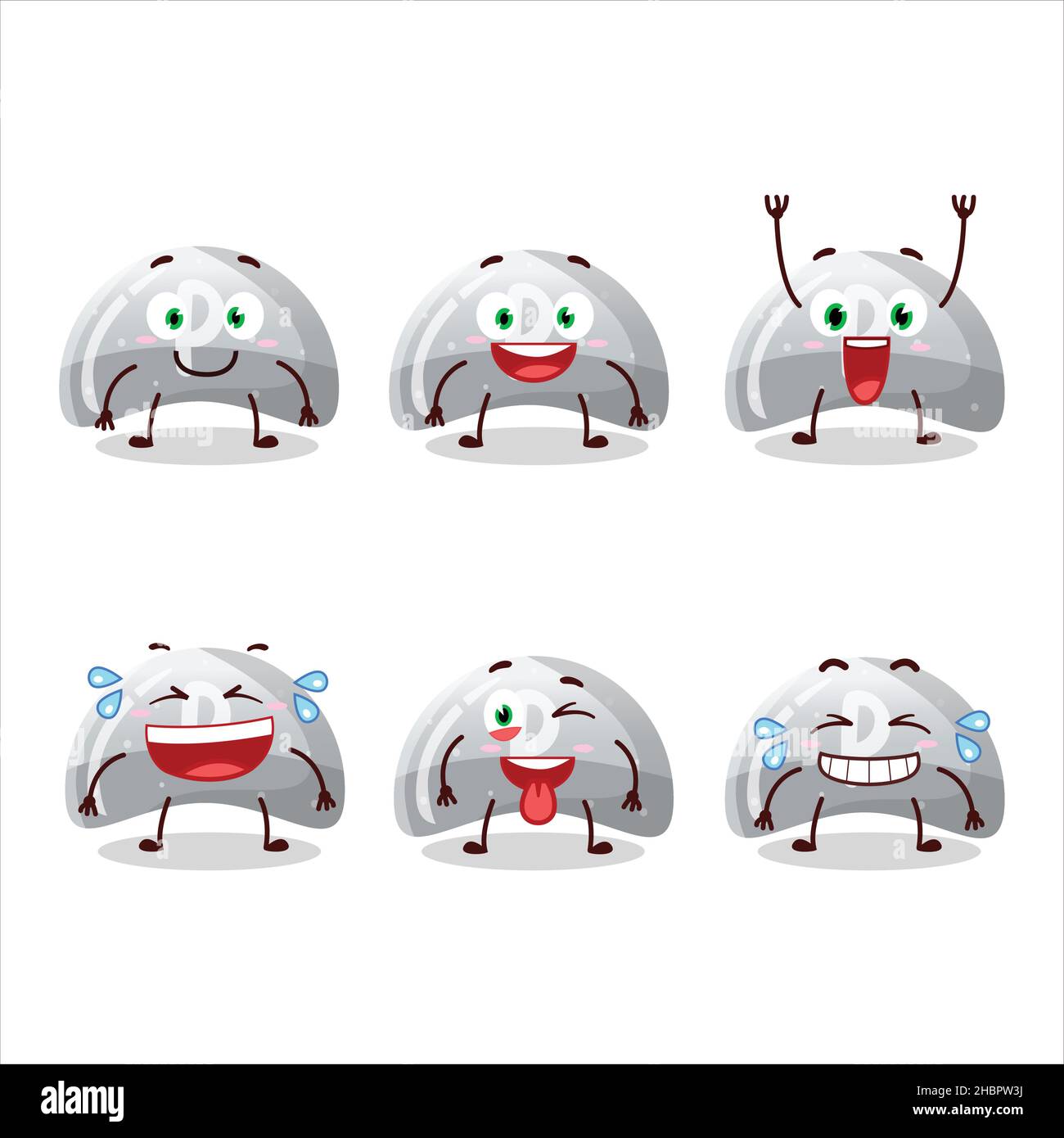 Cartoon character of curve white gummy candy with smile expression ...