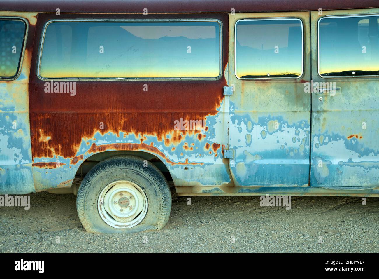 USA, West Texas, Terlingua Ghost Town, rusted van *** Local Caption ...