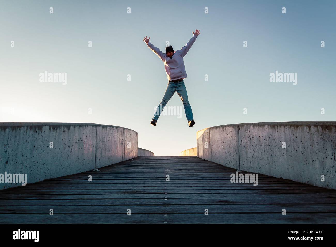 Man in jeans floating air hi-res stock photography and images - Alamy