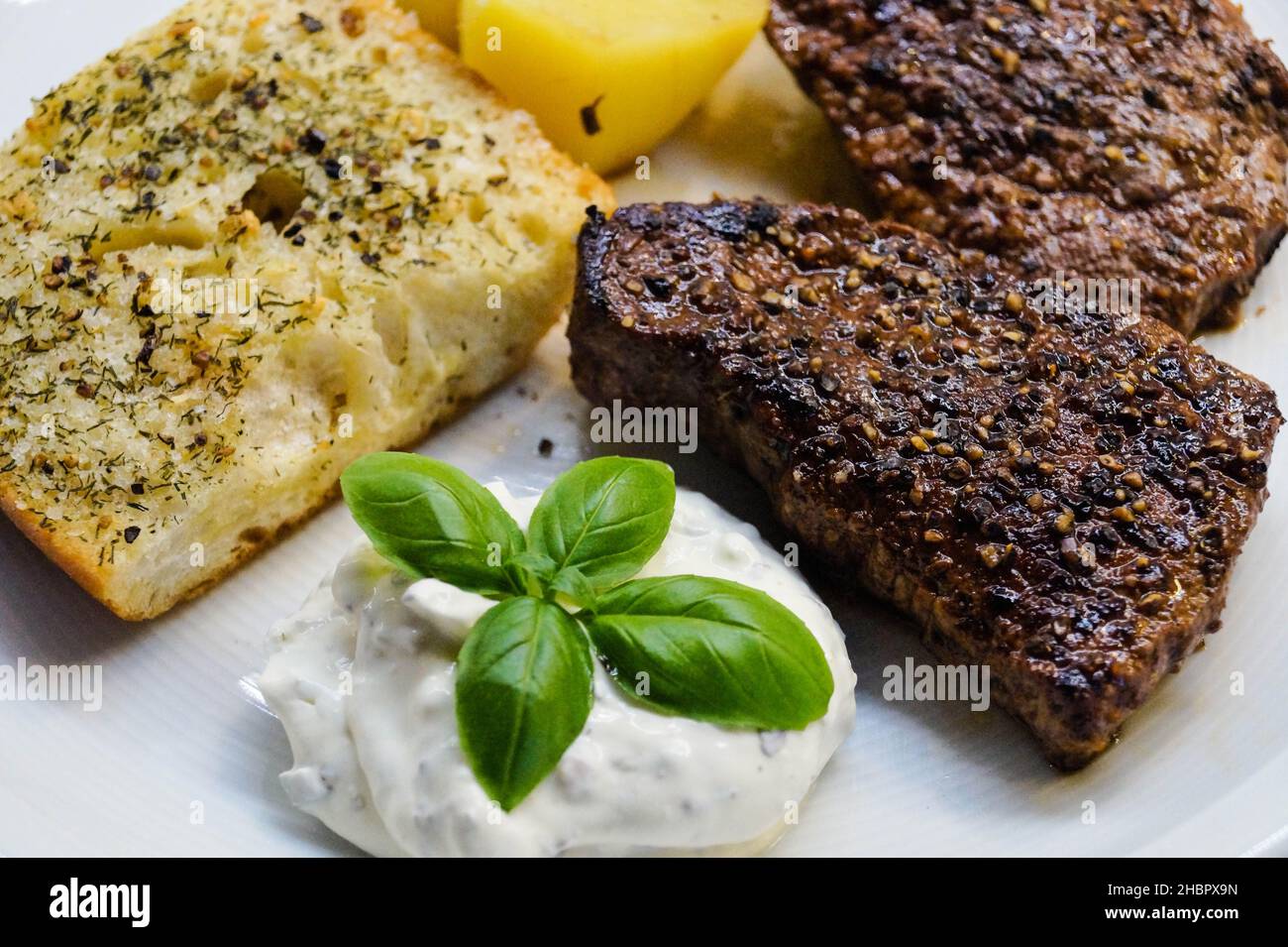 filet Steak with herbs and spices Stock Photo - Alamy