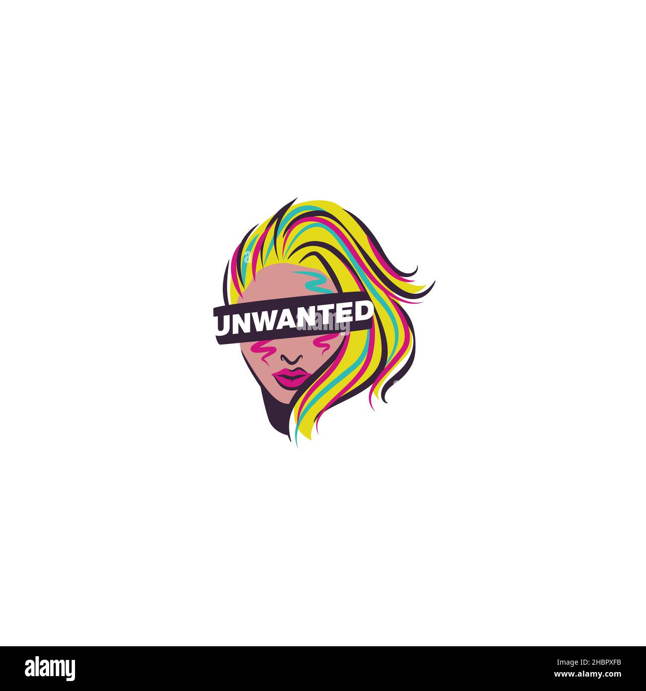 Modern design flat colorful Unwanted logo design Stock Vector Image ...