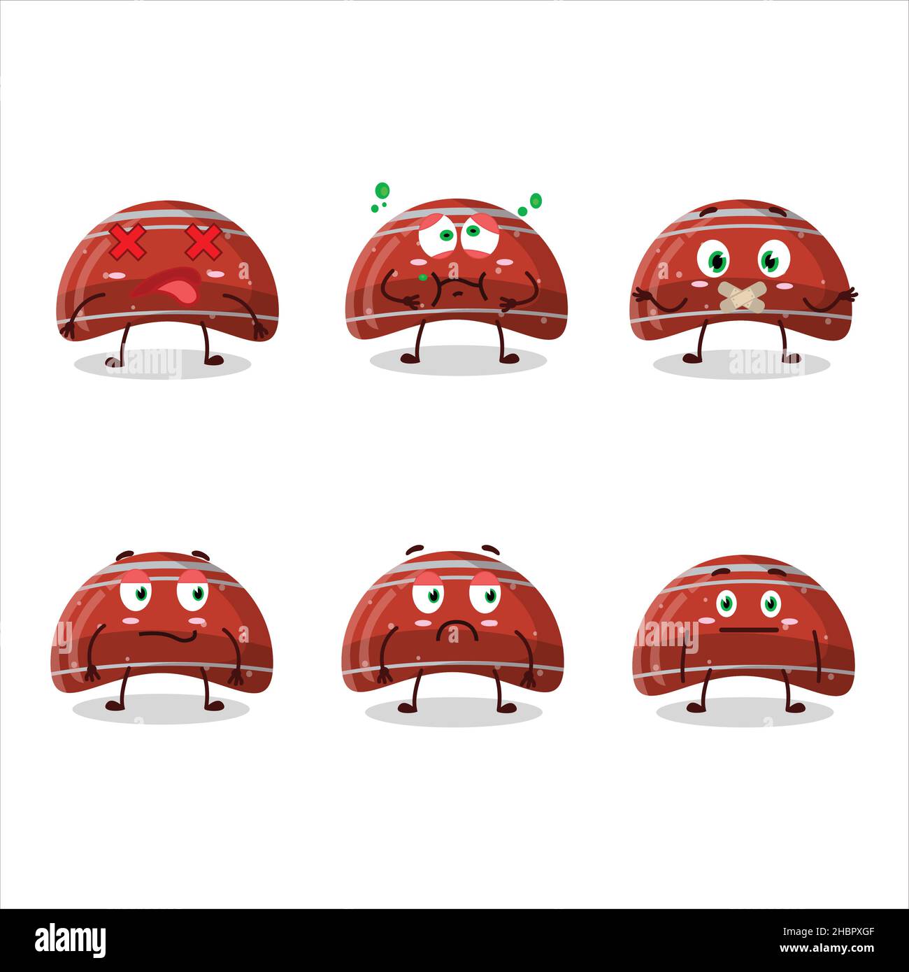 Curve red gummy candy cartoon character with nope expression. Vector ...