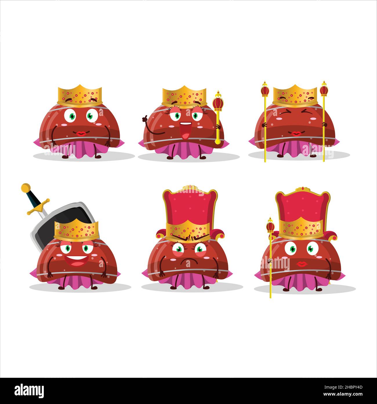Queen and her magic clothes cartoon of curve red gummy candy wearing ...