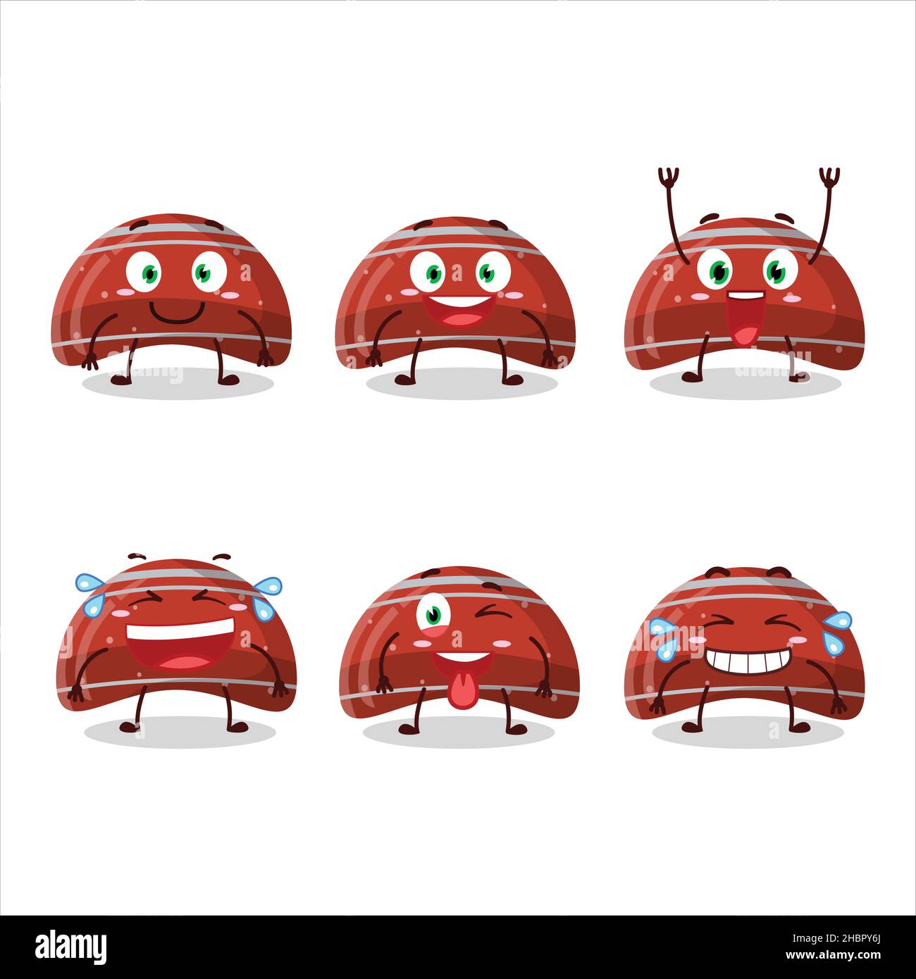 Cartoon character of curve red gummy candy with smile expression ...