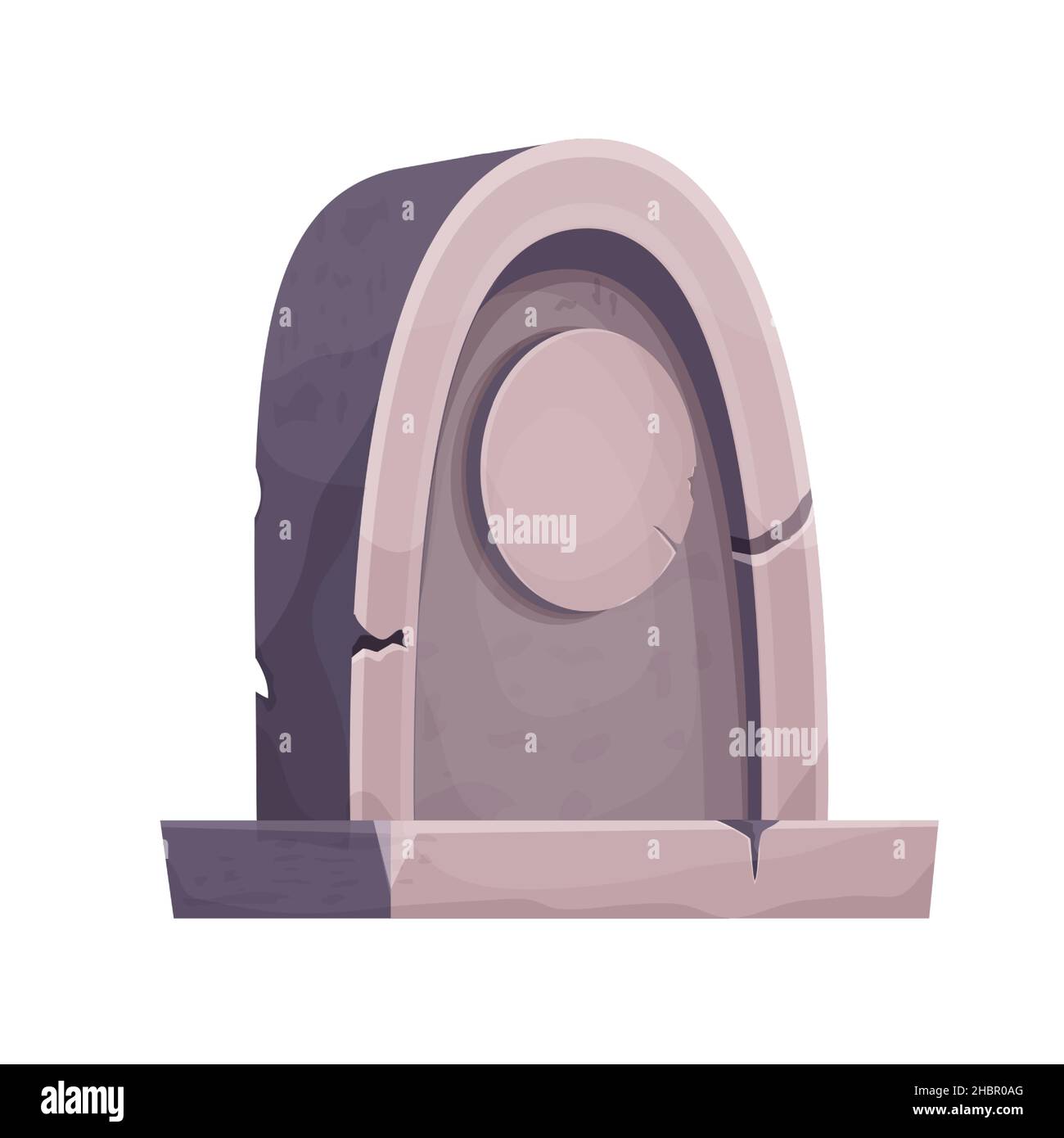 Stone grave, memorial in cartoon style isolated on white background ...