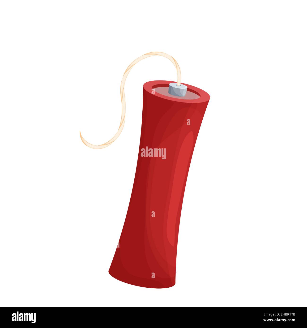 Red dynamite stick, bomb in cartoon style isolated on white background ...