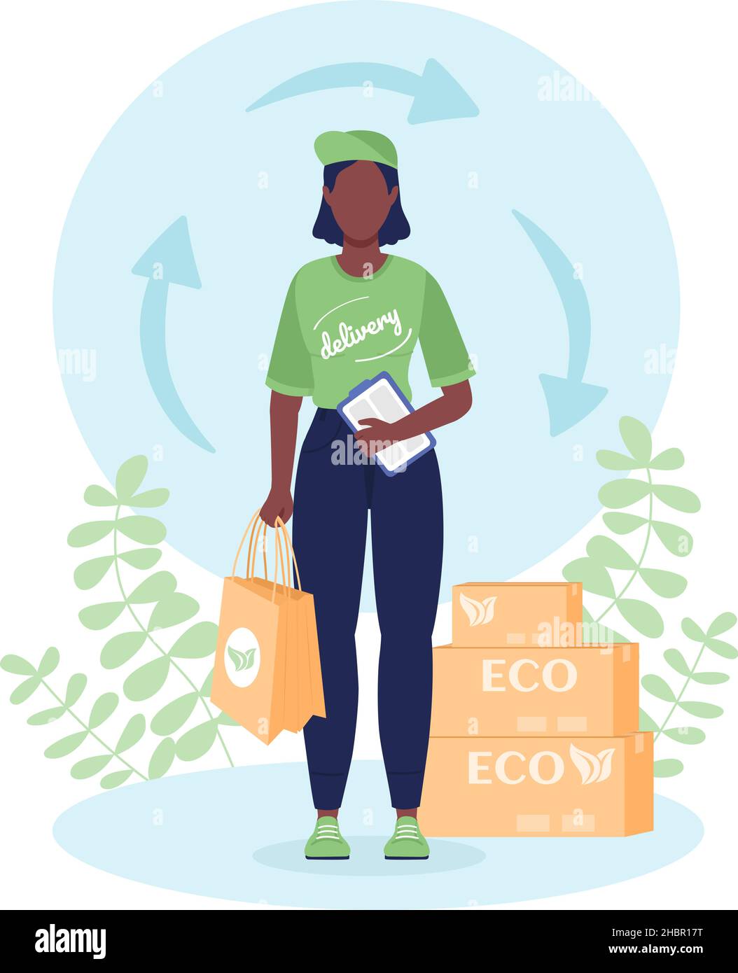 Eco delivery flat concept vector illustration Stock Vector Image & Art ...