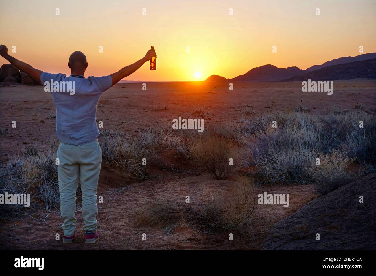 Sunset in the Namibia desert, Africa Stock Photo - Alamy