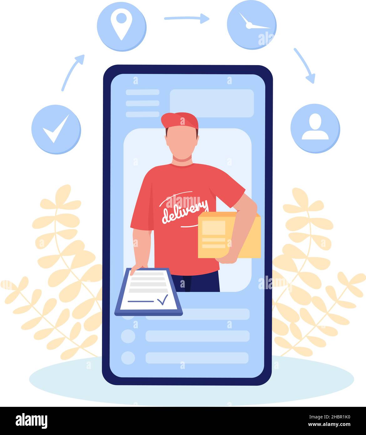 Shipping app flat concept vector illustration Stock Vector Image & Art ...