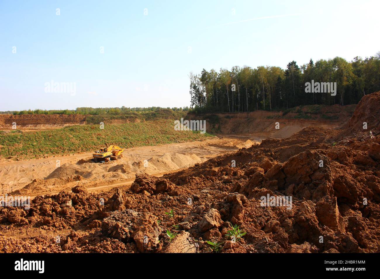 Top view of the open sand pit Stock Photo - Alamy
