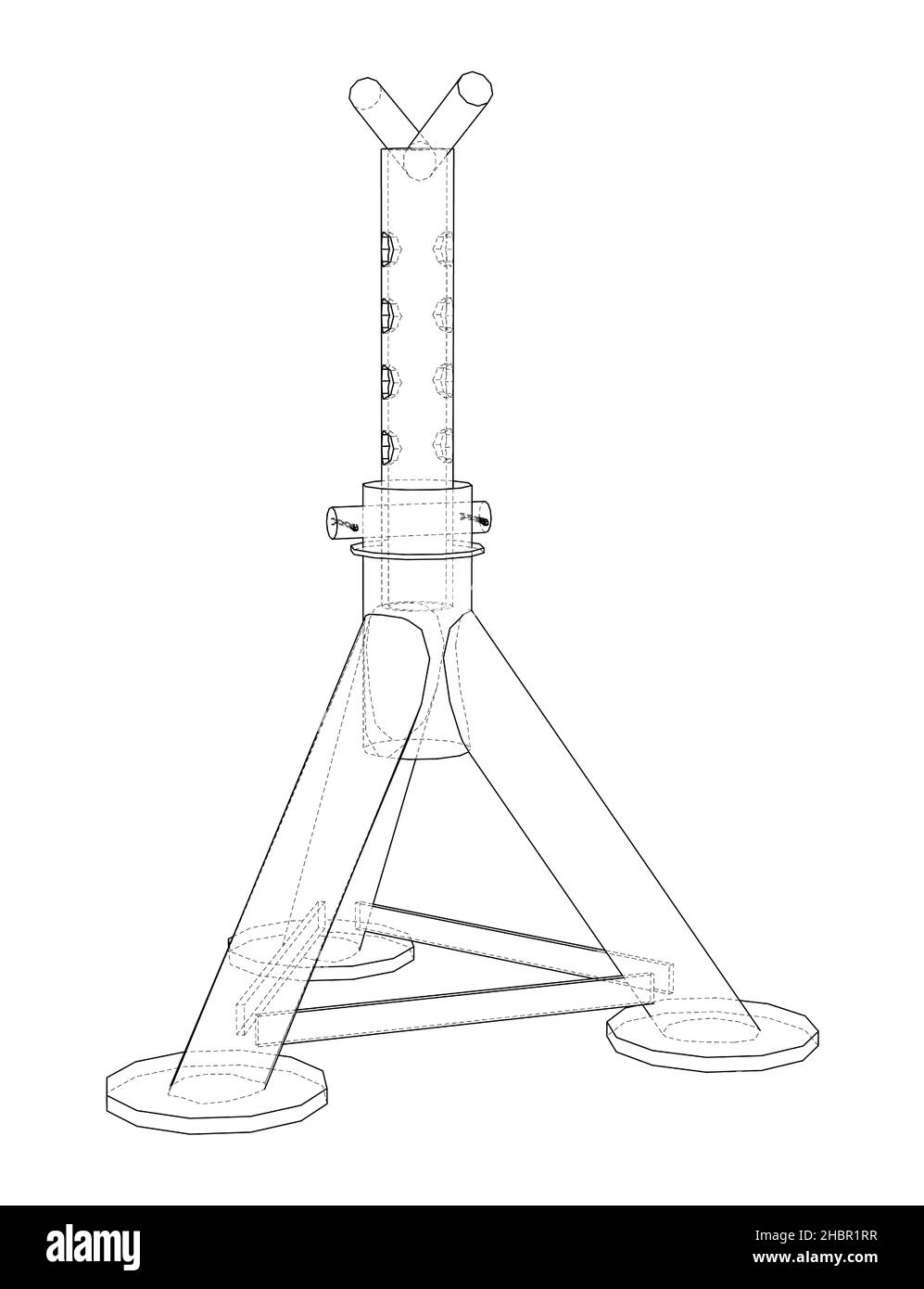 Axle stand isolated. 3d illustration Stock Photo - Alamy