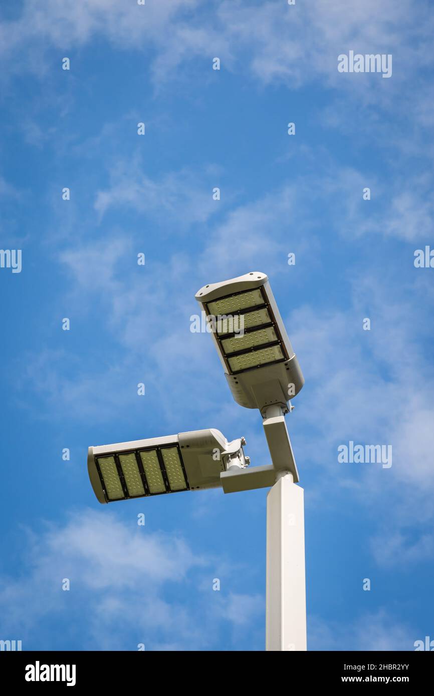 Street Light LED Pole on blue sky background Stock Photo - Alamy