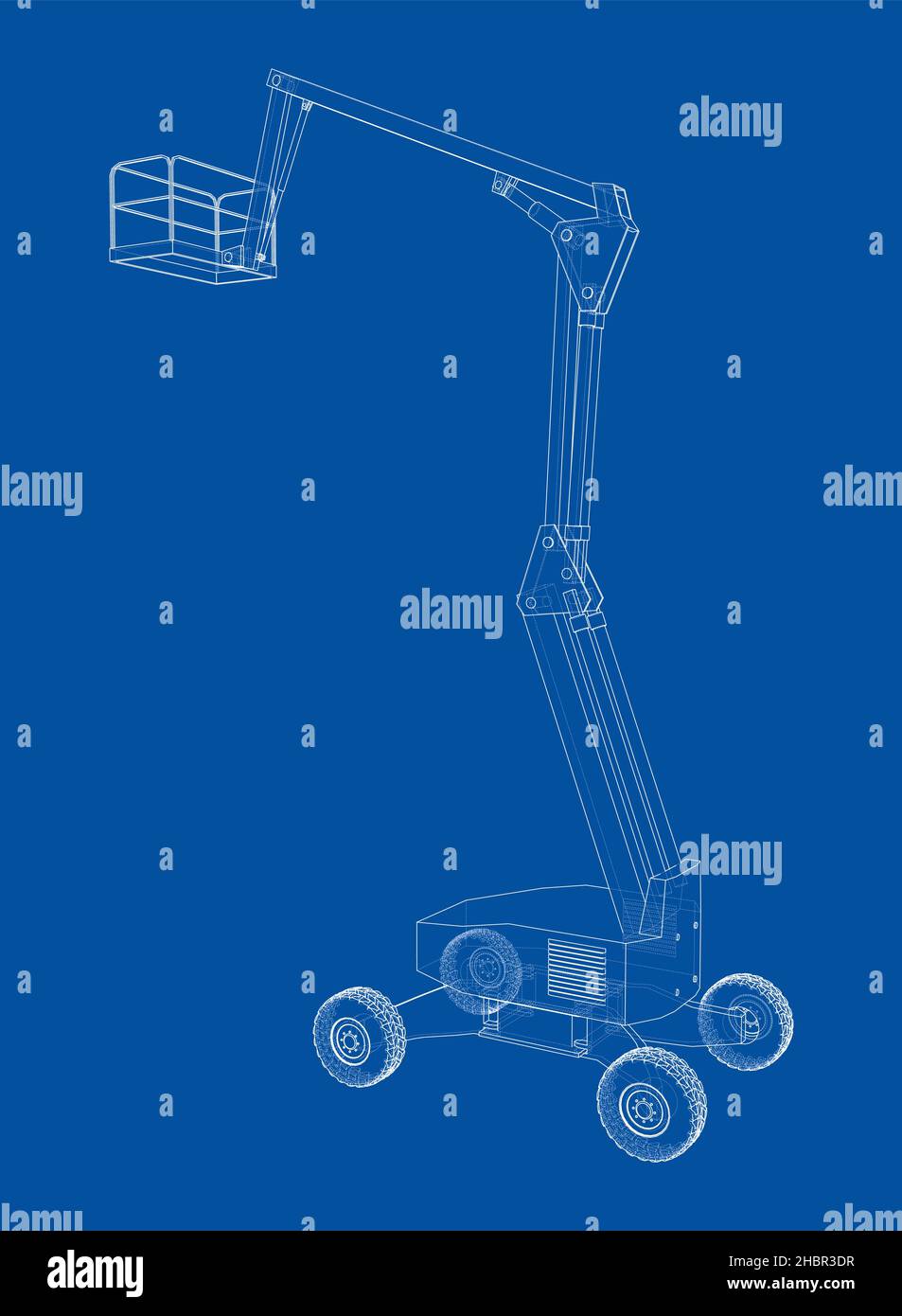 Aerial platform concept outline. 3d illustration. hi-res stock ...