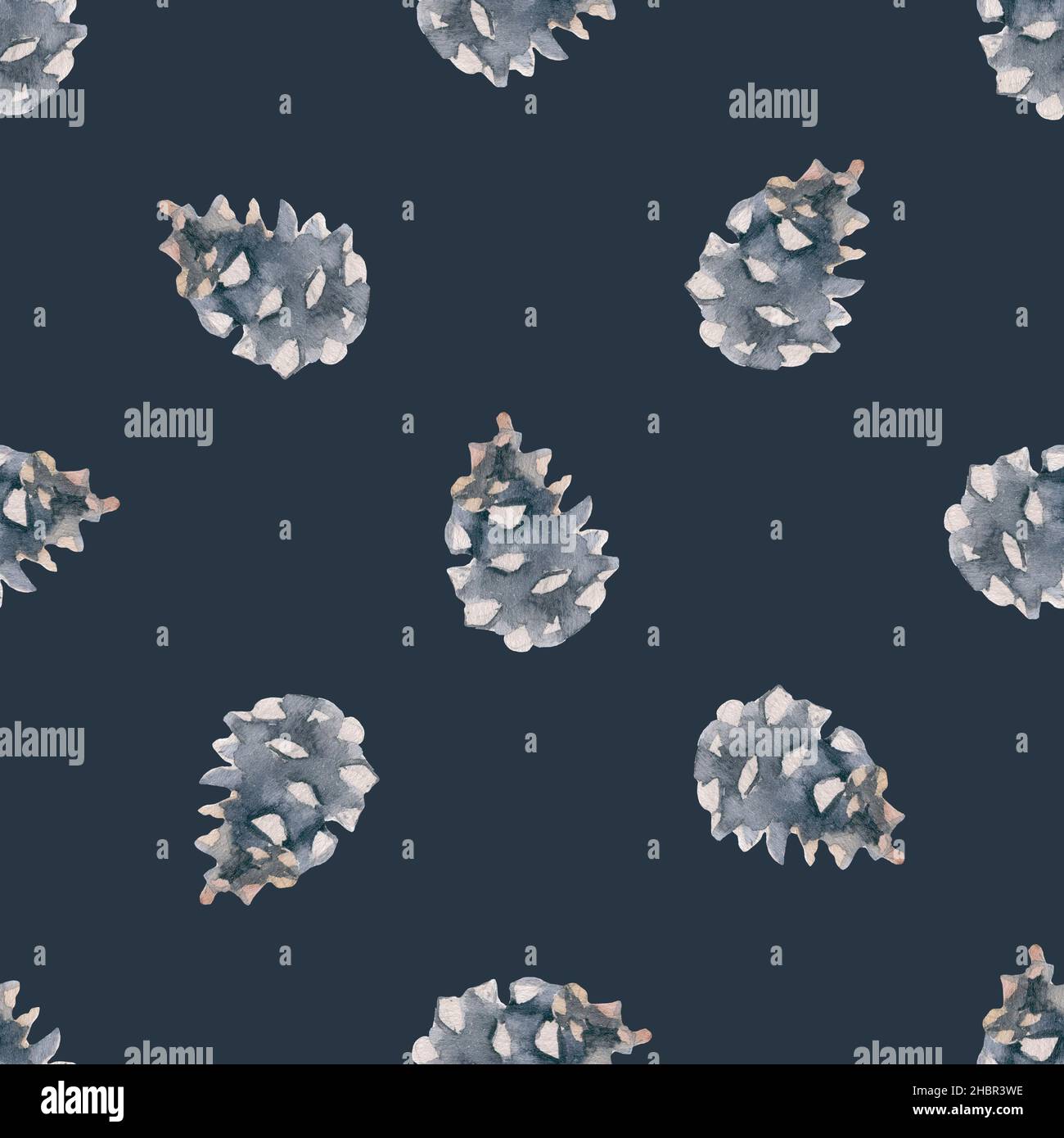 Seamless pattern pine cone forest Pine fir christmas tree cedar spruce and cones illustration ...