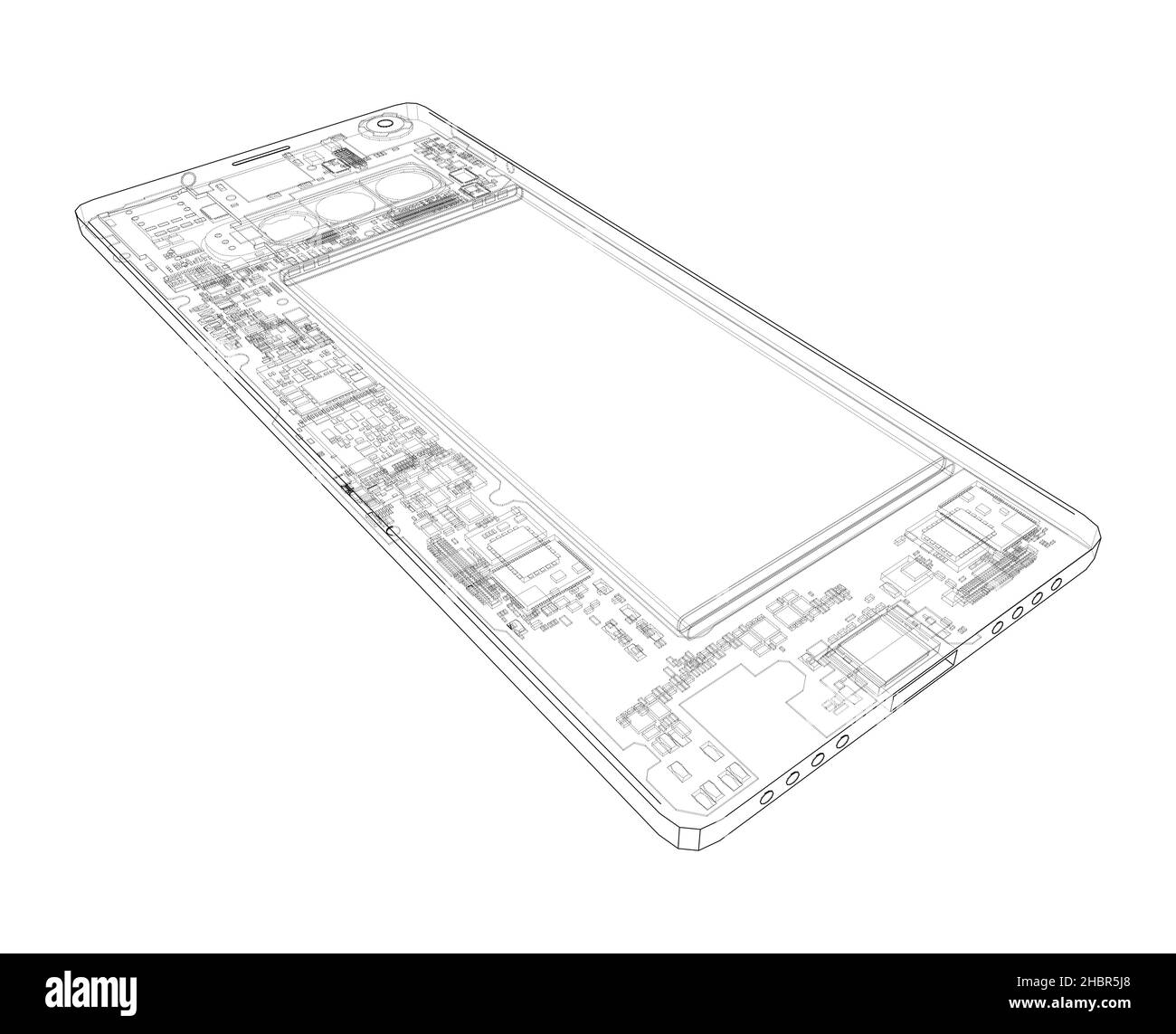 Smartphone concept outline Stock Photo - Alamy