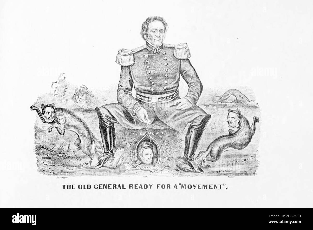 The Old General Ready for a Movement from a collection of Caricatures ...