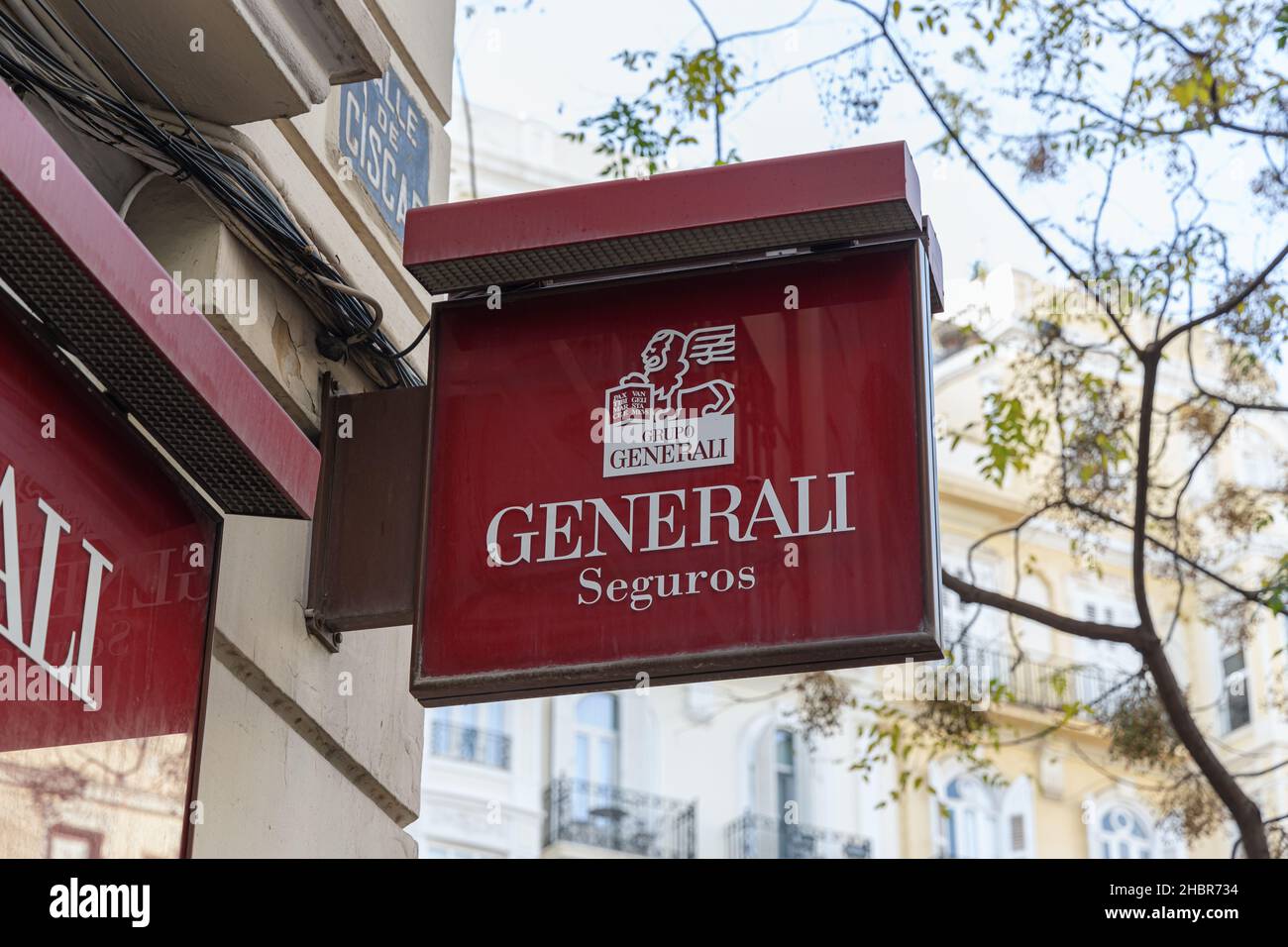 VALENCIA, SPAIN - DECEMBER 20, 2021: Generali is an Italian insurance ...