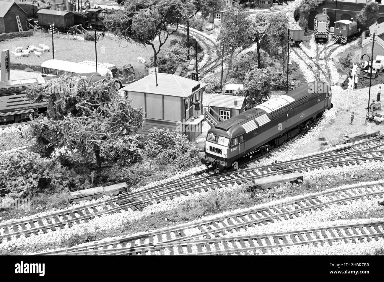A model of a British class 47 locomotive in early British Rail green ...