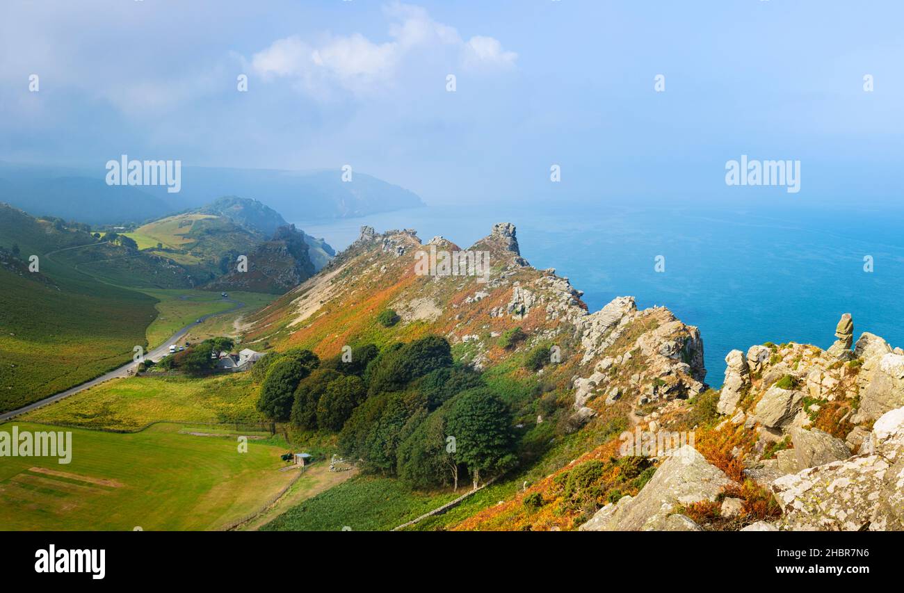 Valley of the Rocks Exmoor National park near Lynton and Lynmouth Devon ...